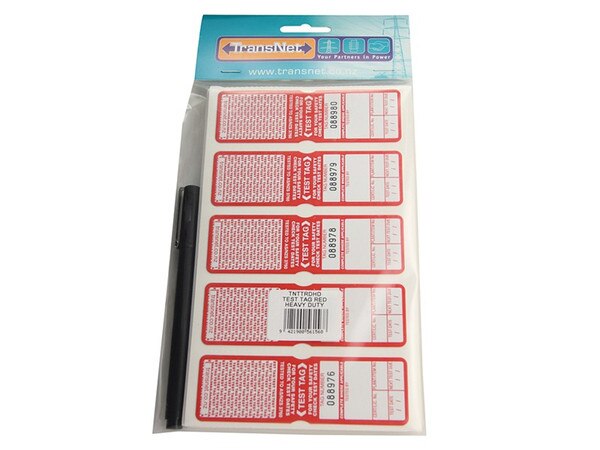 Standard Appliance Test Tags