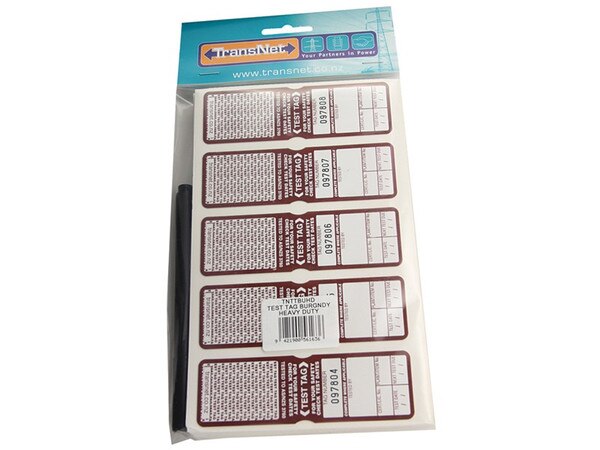 Standard Appliance Test Tags