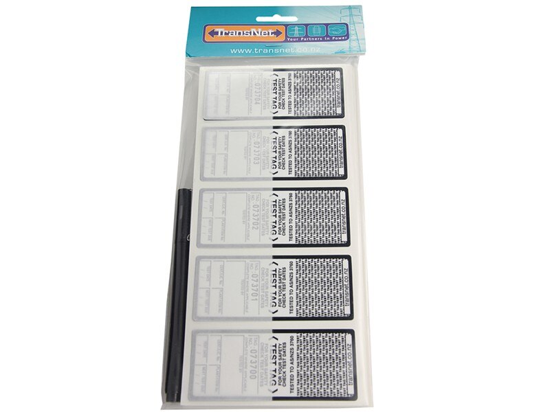 Standard Appliance Test Tags