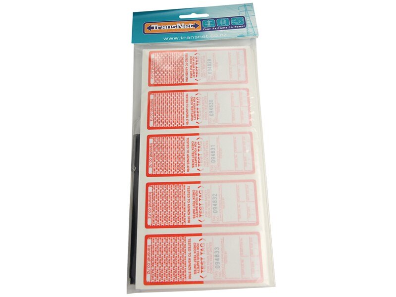 Standard Appliance Test Tags