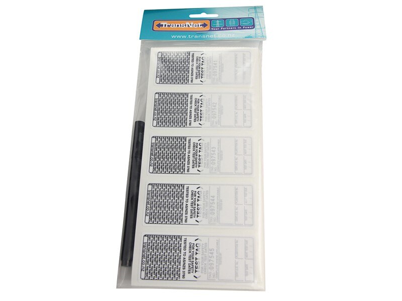 Standard Appliance Test Tags