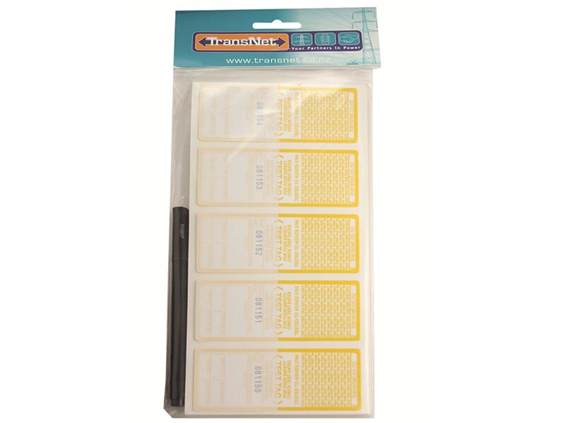 Standard Appliance Test Tags